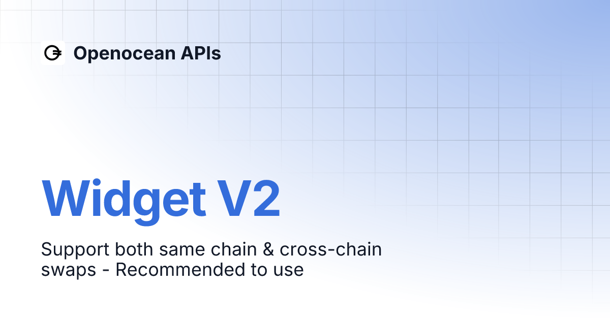 Widget V2 | Openocean APIs