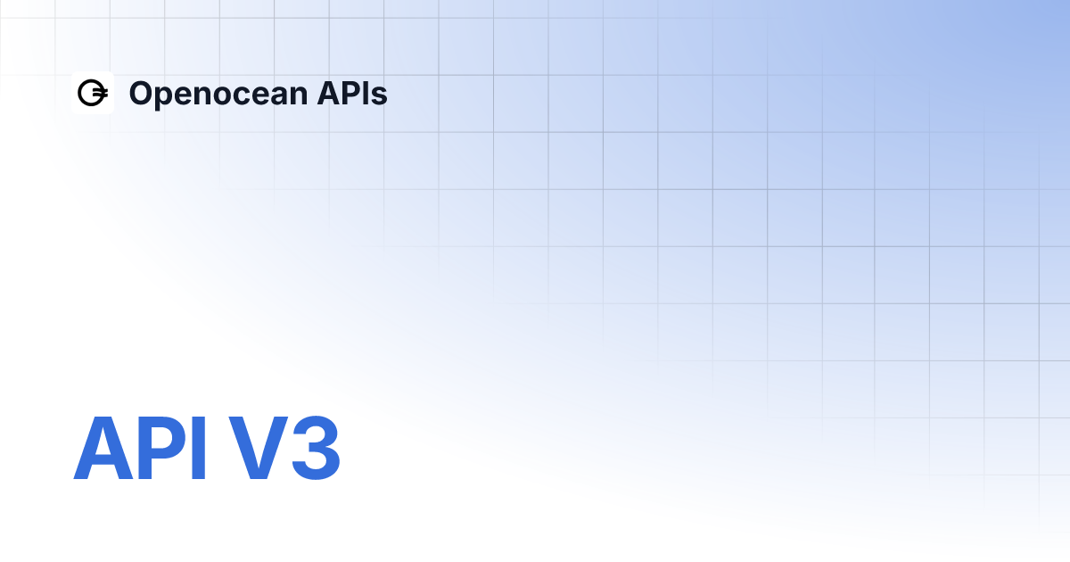 API V3 | Openocean APIs