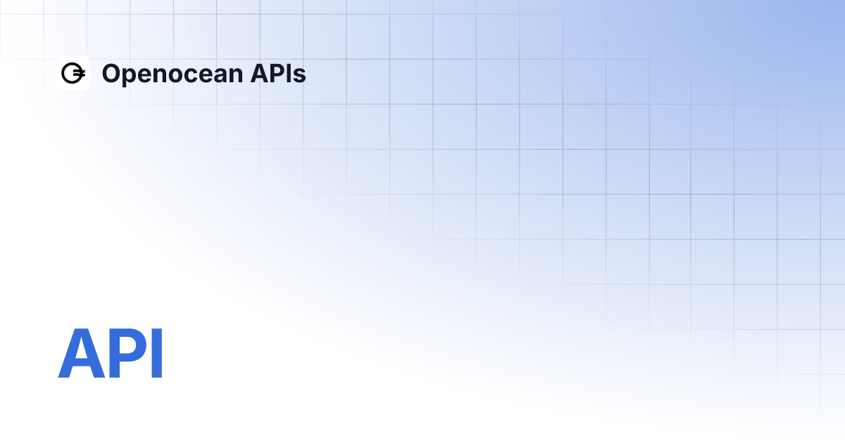 API | Openocean APIs
