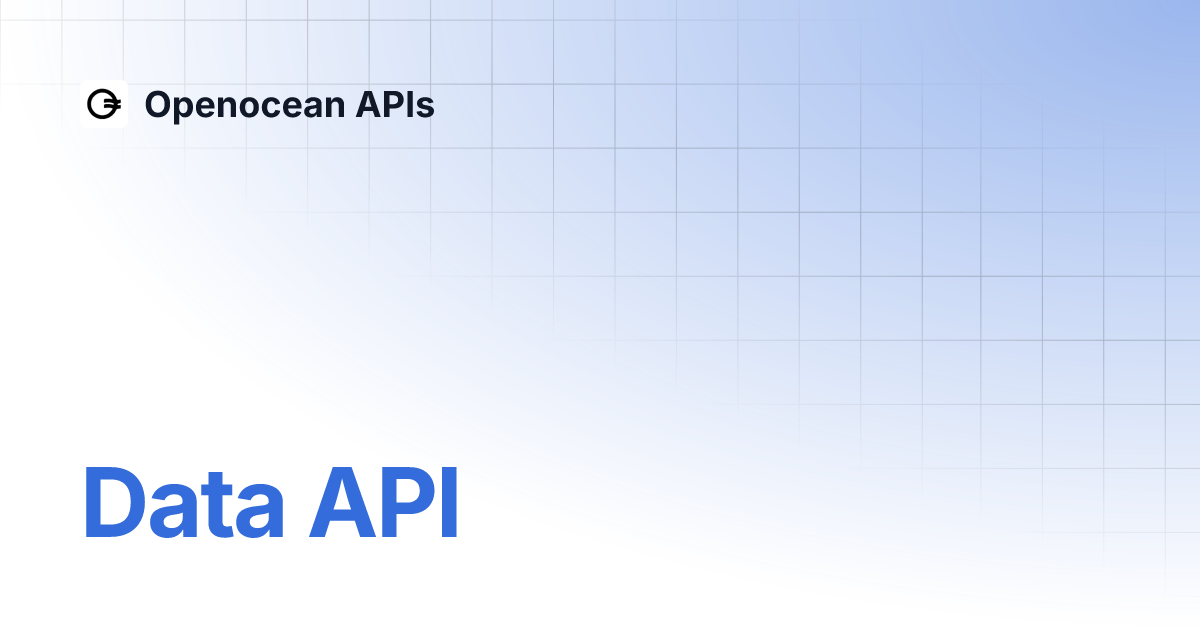 Data API | Openocean APIs